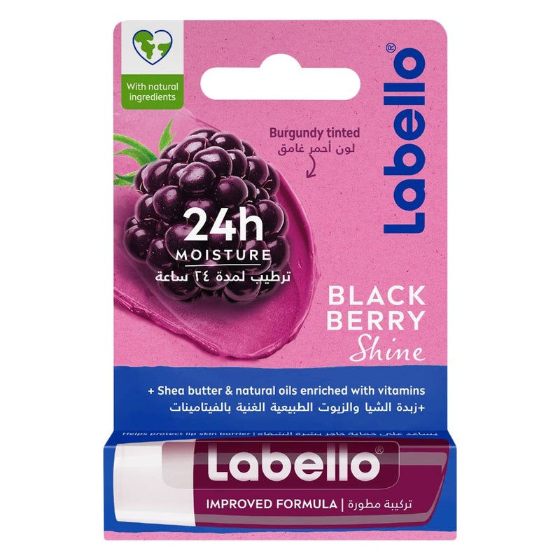 Labello 24H Moisture Black Berry Shine Lip Balm 4.8g - Burgundy Tint ...