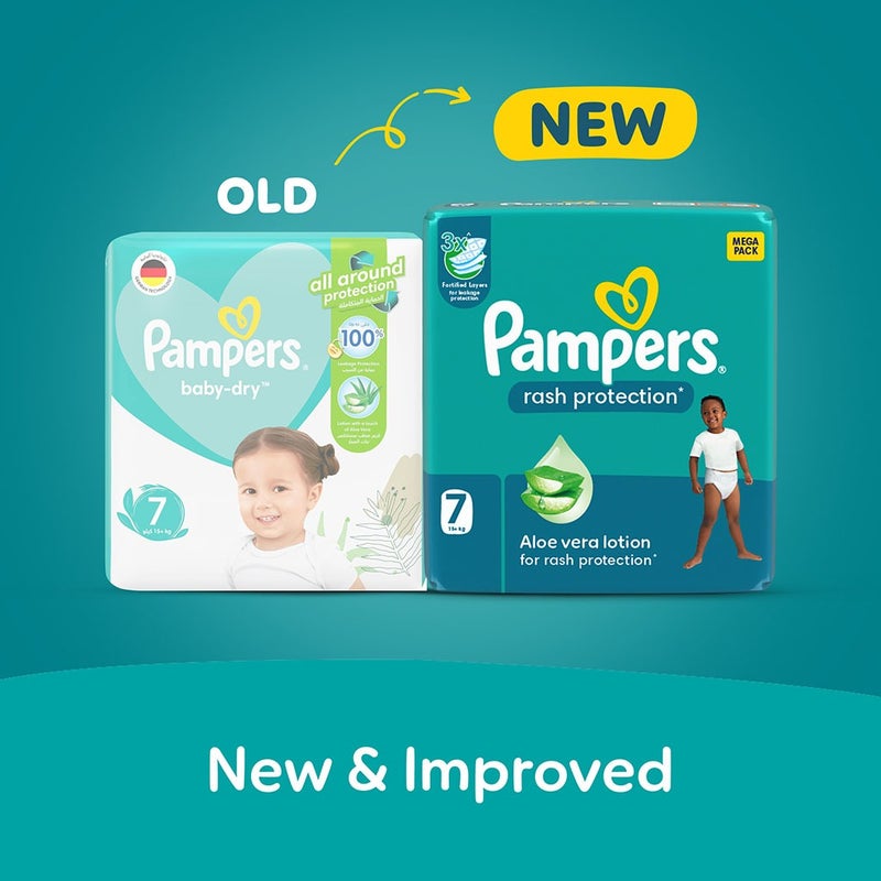 Pampers Rash Protection Size 7, 15+kg Baby Diapers, Pack of 42's Online ...